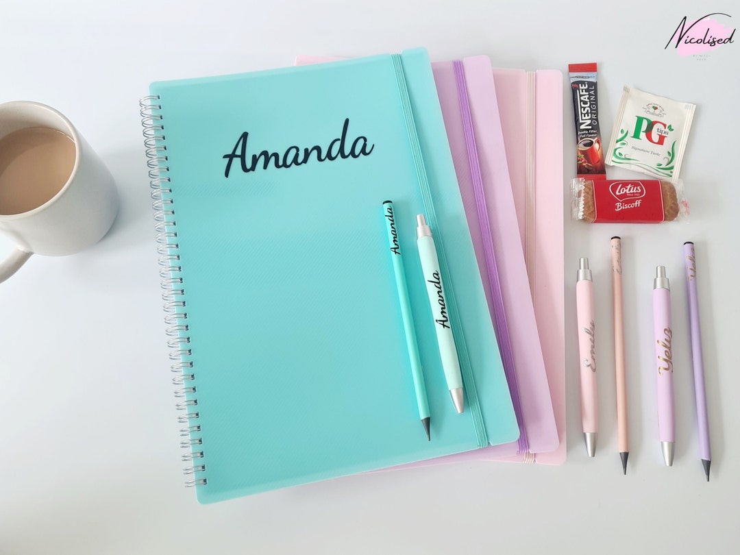 PERSONALISED A4 NOTEBOOK SET. Letterbox Gift Employee - Etsy