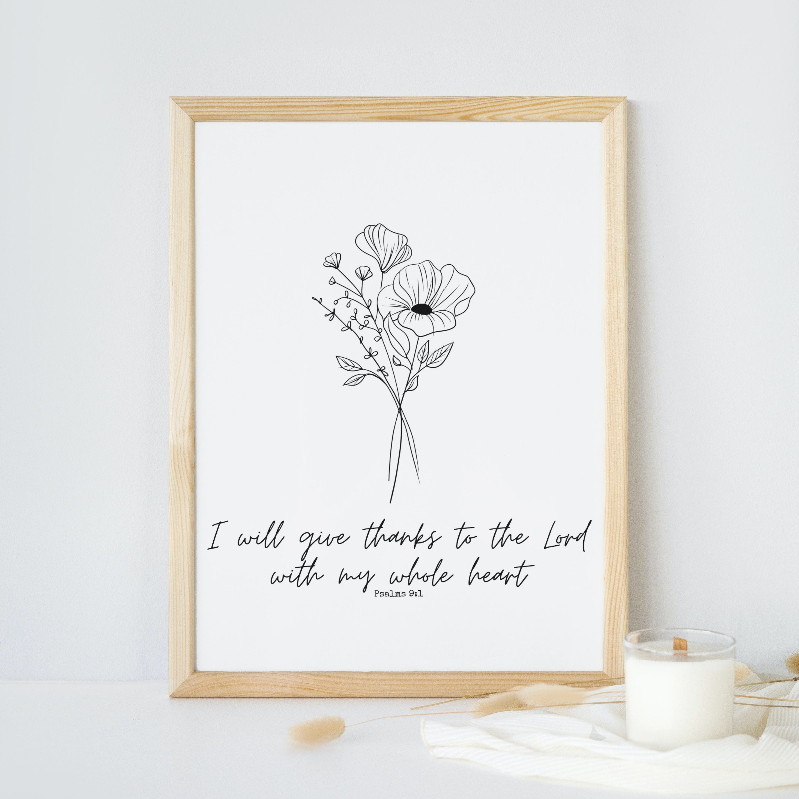 Thankful, Bible Verse Wall Art, Christian Wall Art, Scripture Wall Art ...