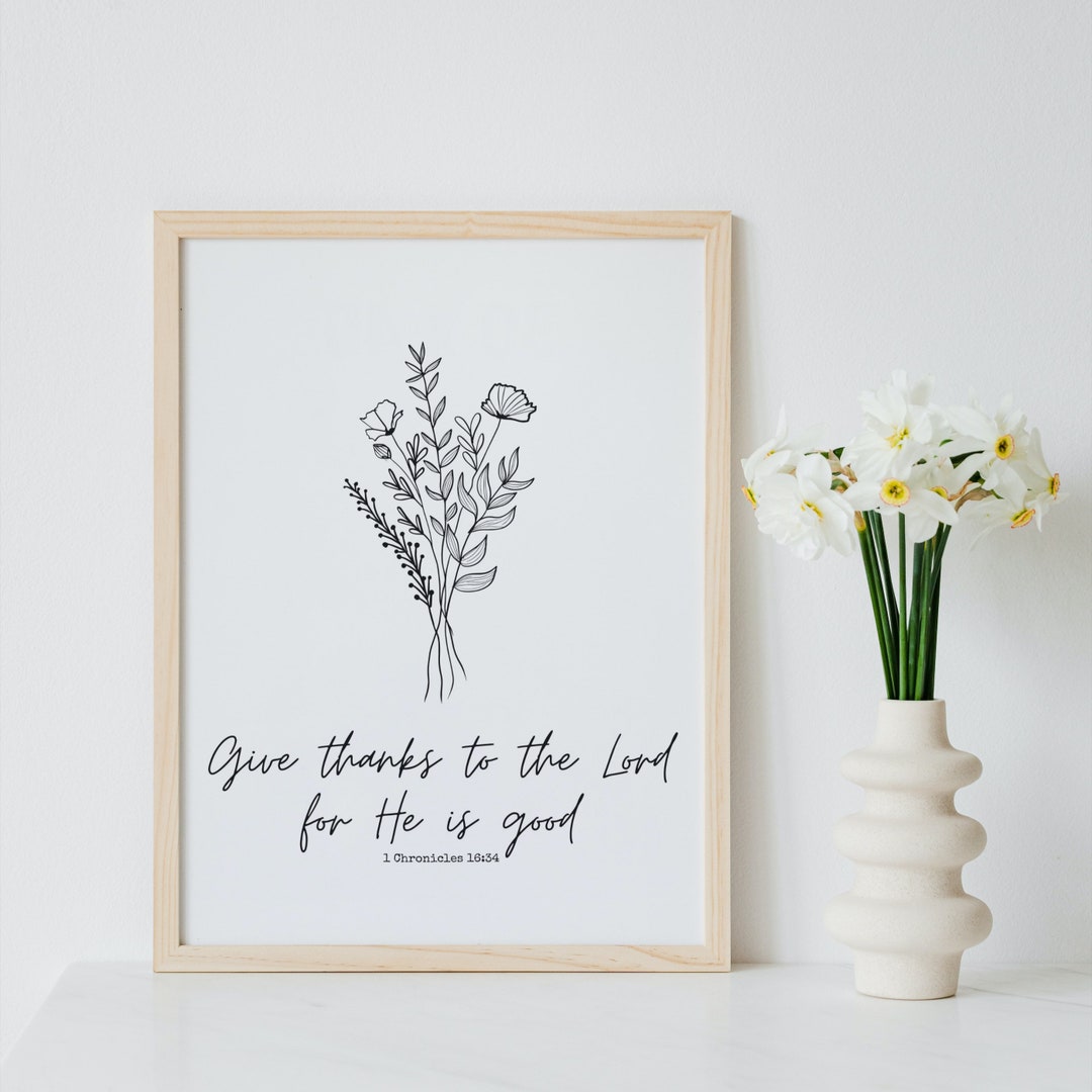 Thankful, Bible Verse Wall Art, Christian Wall Art, Scripture Wall Art ...