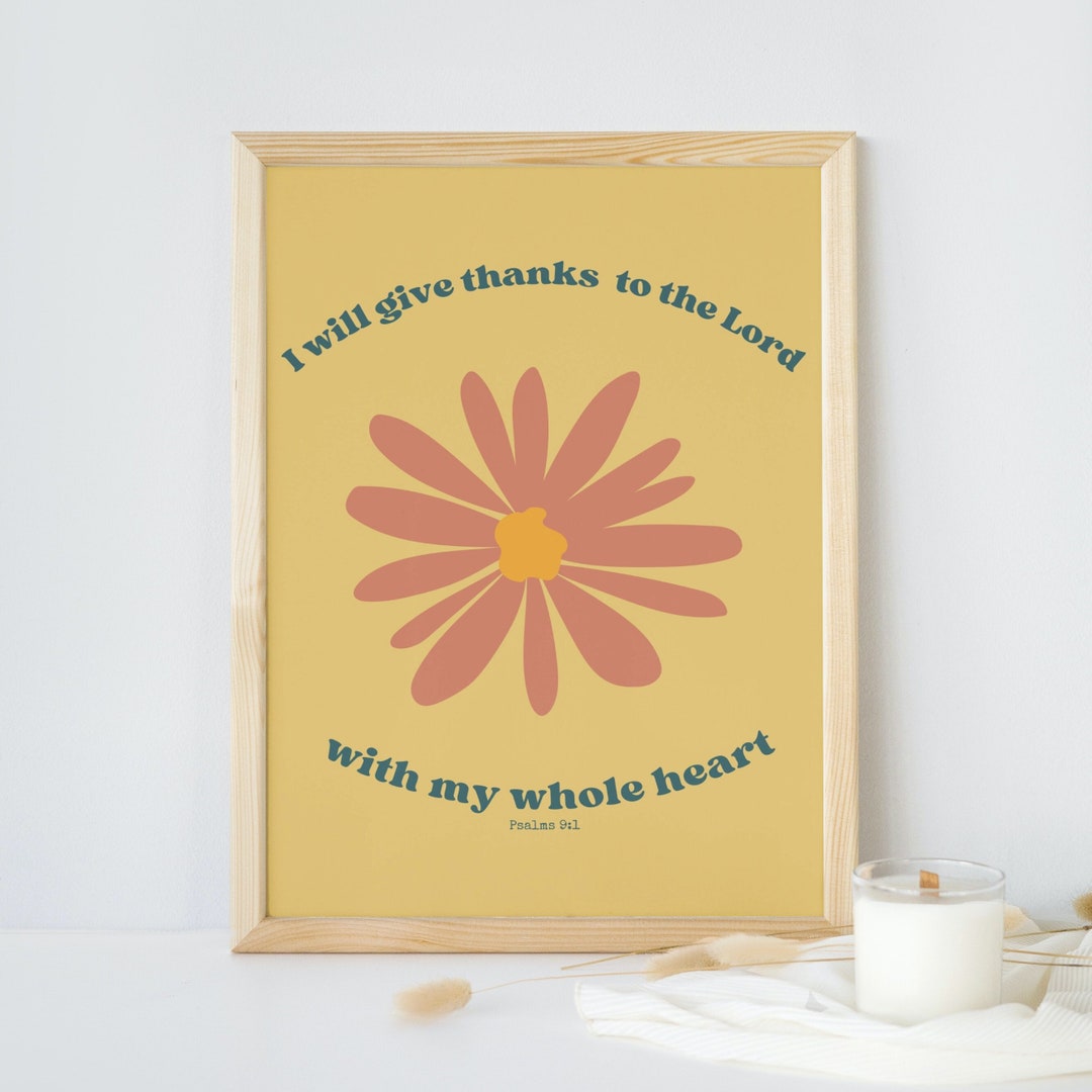 Thankful, Bible Verse Wall Art, Christian Wall Art, Scripture Wall Art ...