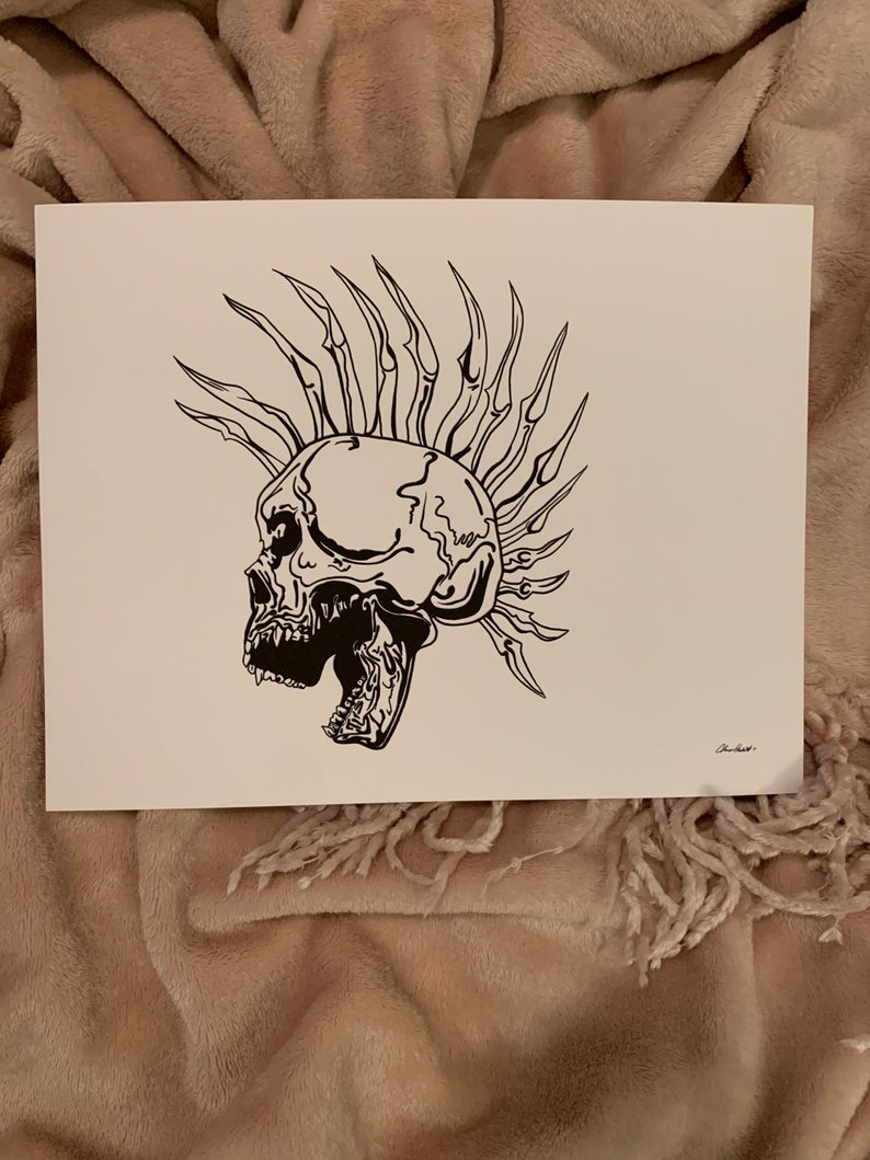 Mohawk Skull - Etsy