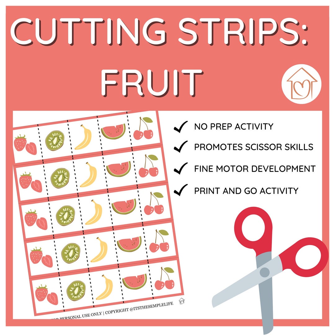 Fruit Cutting Strips Activity, Montessori Inspired, Print at Home ...