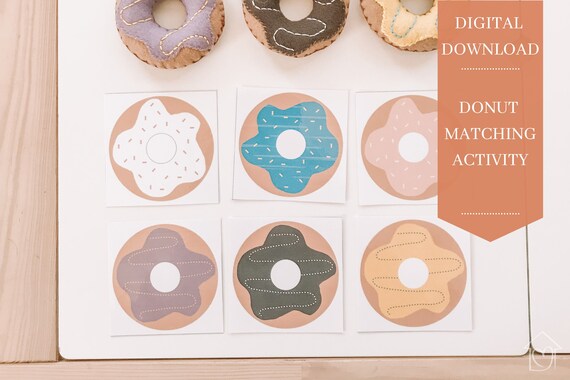 Donut Matching Activities Montessori Inspired Print at Home | Etsy
