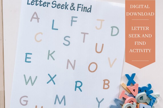 Letter Seek and Find Matching Activity Montessori Inspired - Etsy