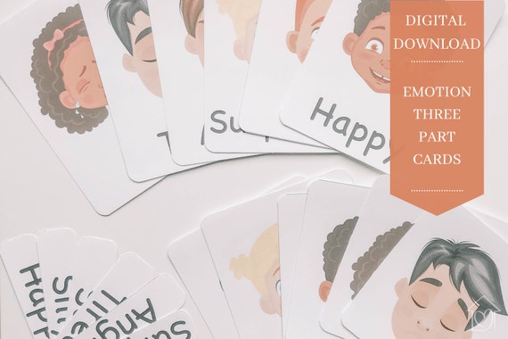 Emotion Three Part Cards Activity Social Emotional Skills - Etsy