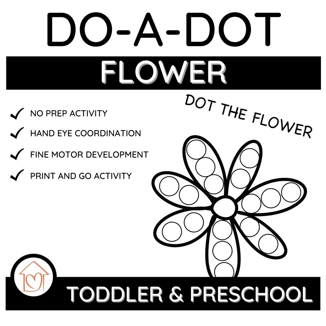 Flower Do a Dot Activity, Montessori Inspired, Print at Home, Toddler ...