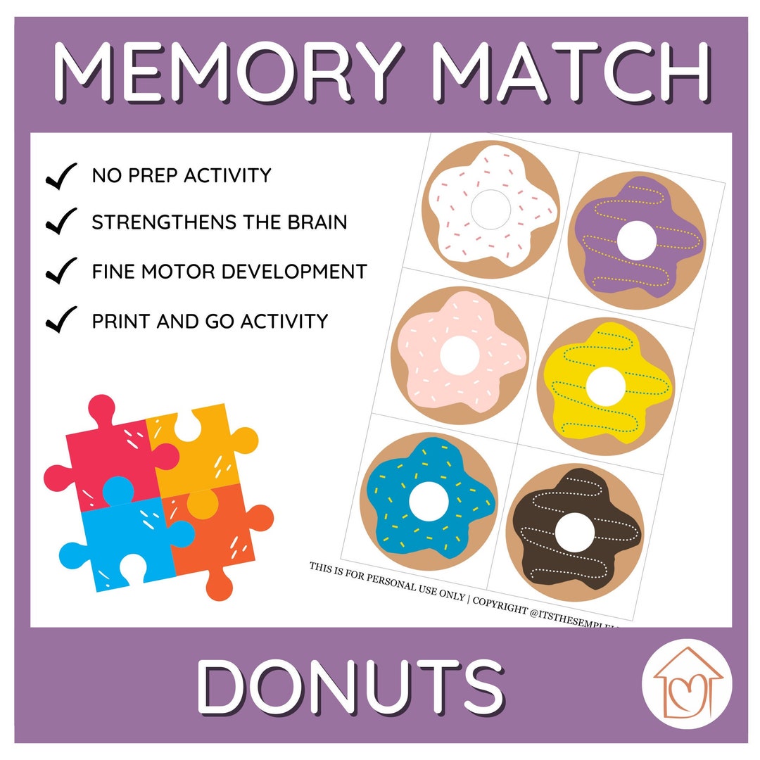 Donut Matching Activities, Montessori Inspired, Print at Home, Toddler ...