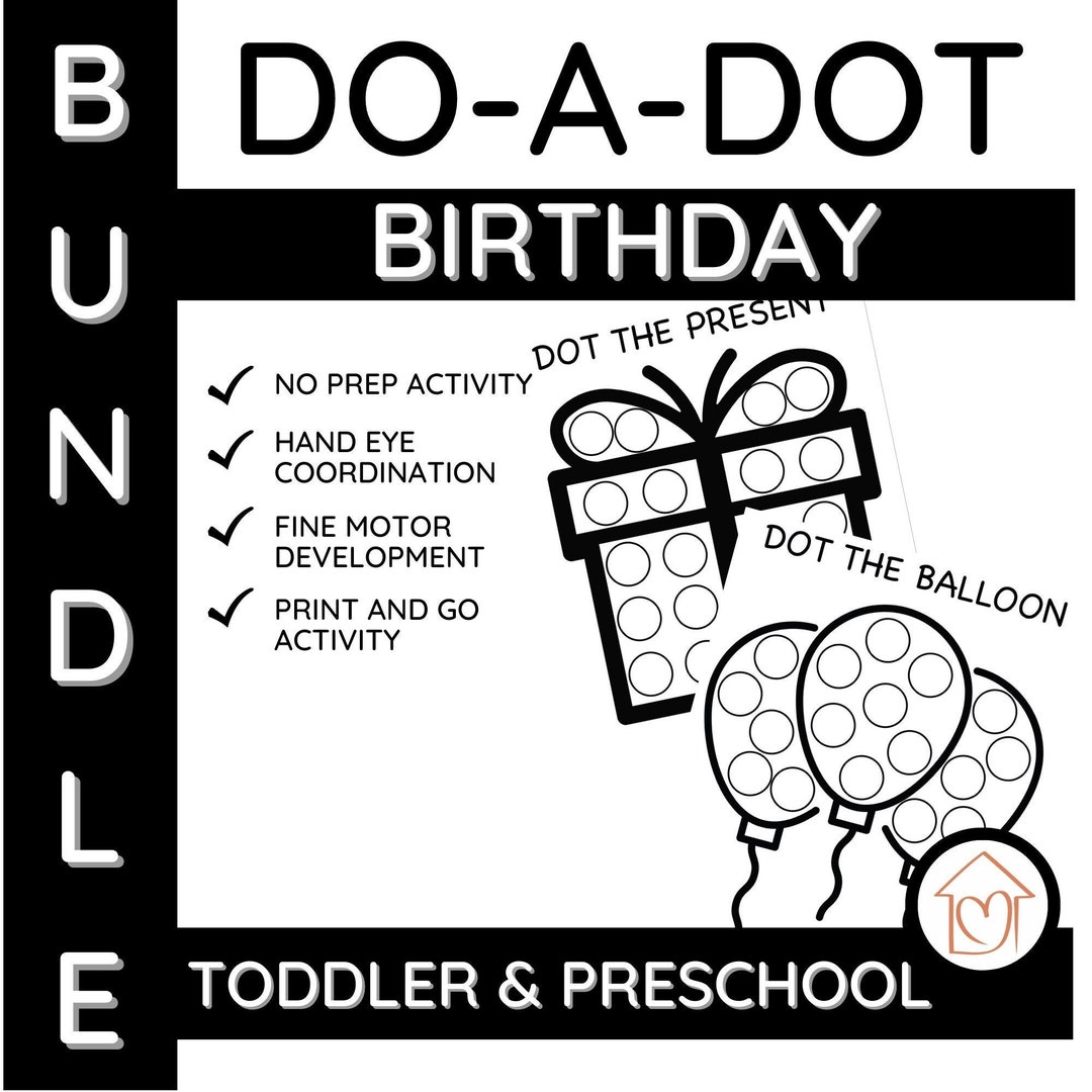Birthday Do a Dot Activity Bundle, Montessori Inspired, Print at Home ...