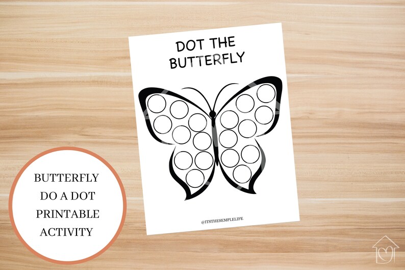 Butterfly Do a Dot Activity Montessori Inspired Print at - Etsy