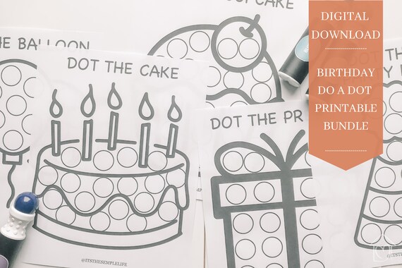 Birthday Do a Dot Activity Bundle Montessori Inspired Print - Etsy