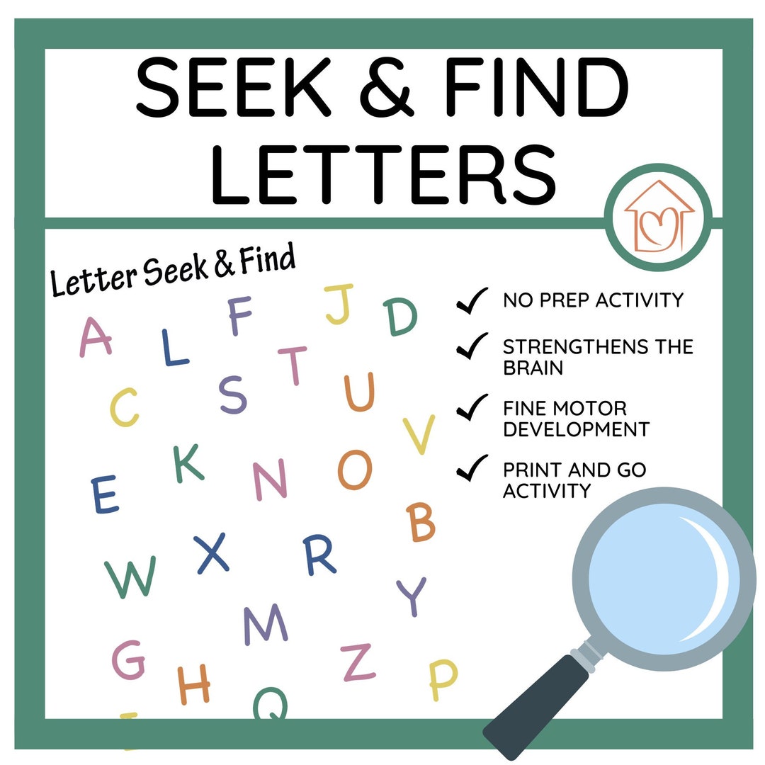 Letter Seek and Find Matching Activity, Montessori Inspired, Print at ...