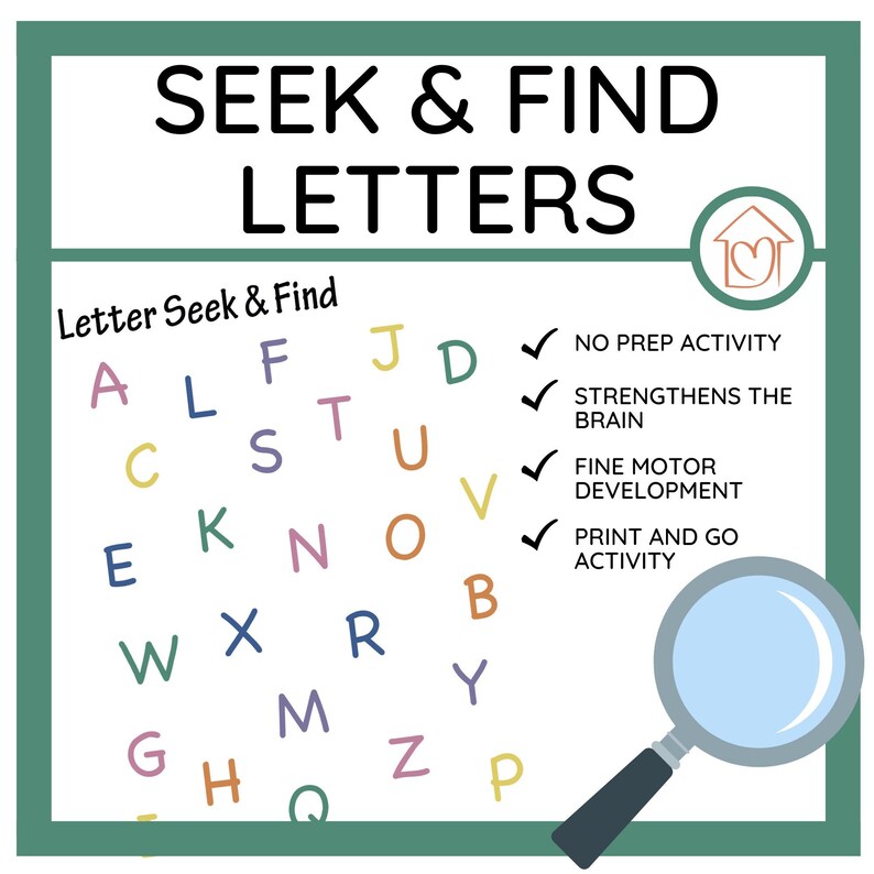 Letter Seek and Find Matching Activity Montessori Inspired - Etsy