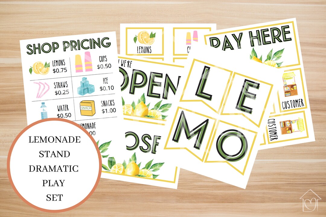 Lemonade Stand Dramatic Play Activity, Montessori Inspired, Print at ...