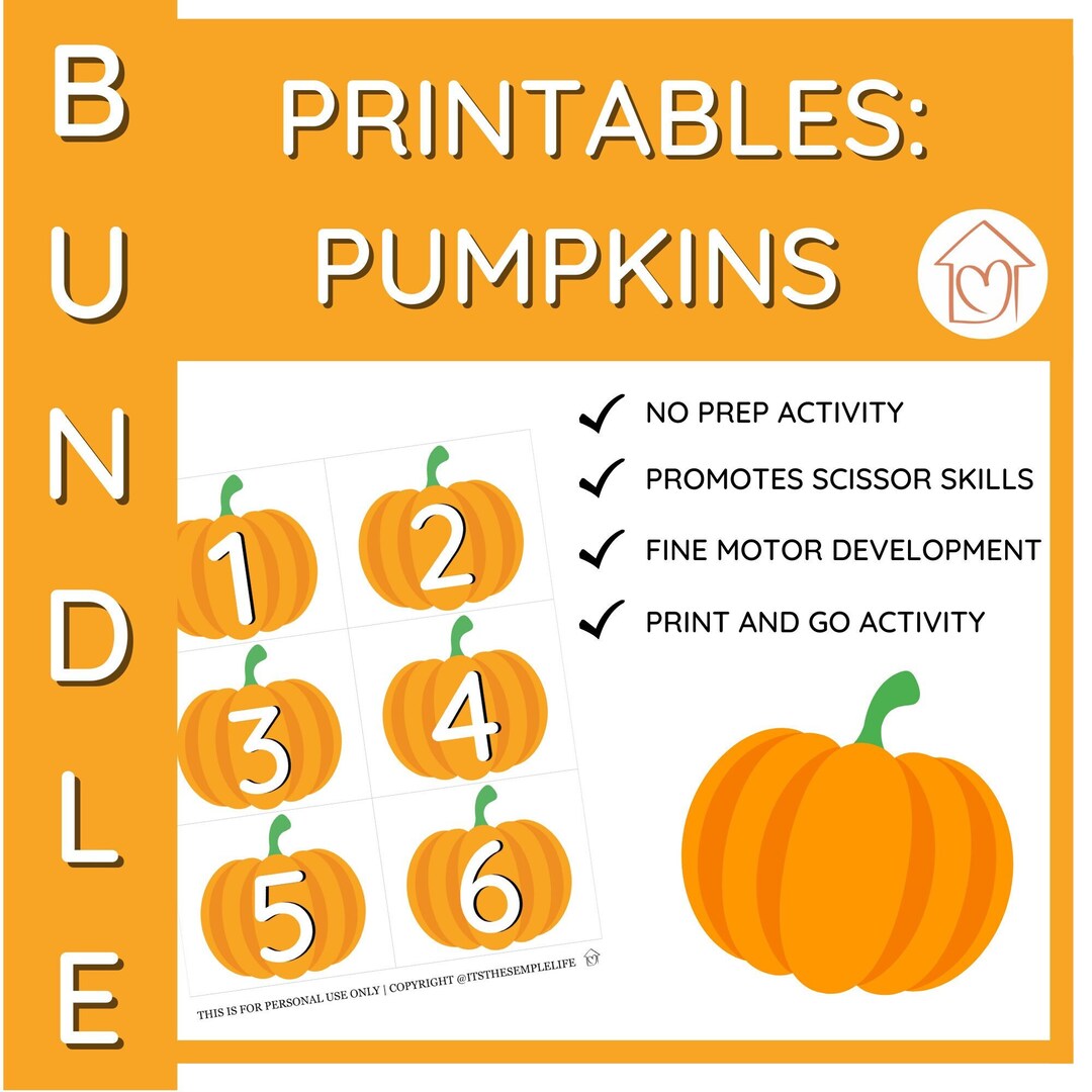 Pumpkin Math Activity Bundle, Math, Montessori Inspired, Print at Home ...