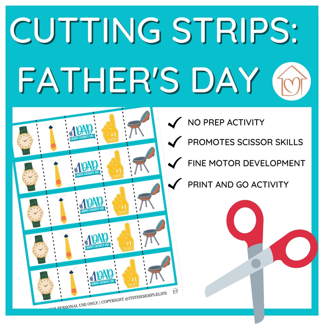 Father's Day Cutting Strips Activity, Montessori Inspired, Print at ...