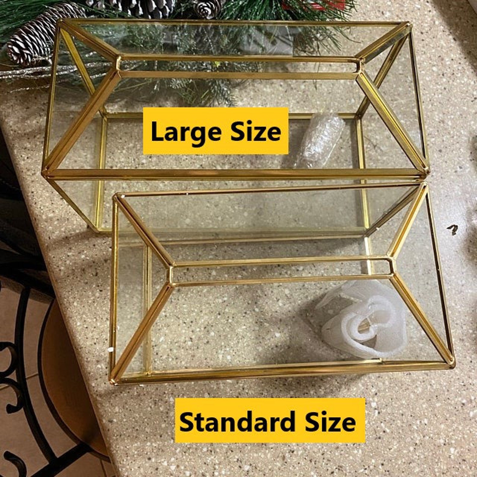 Gold Wedding Glass Card Box With Slot and Heart Lock for - Etsy