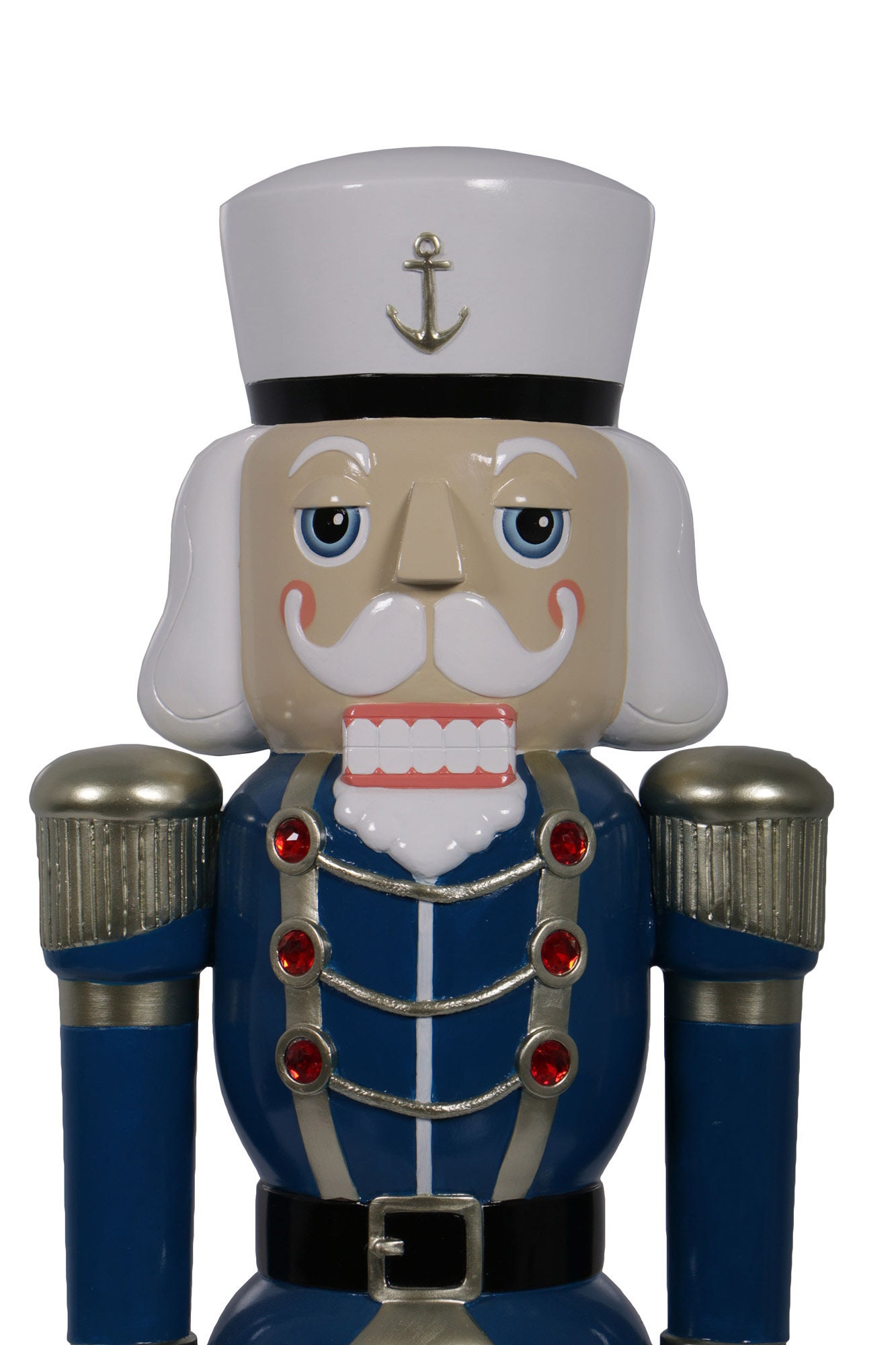 Nutcracker Nautical Captain With Embossed Gold Anchors 4'H - Etsy