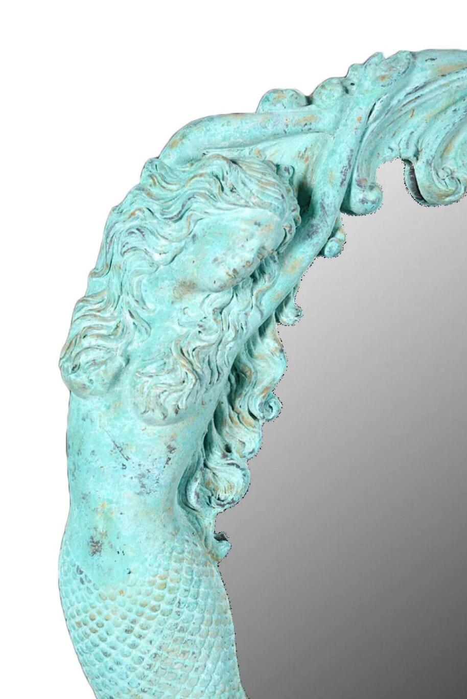 26″ Mermaid Mirror With Long Hair Shipwreck Finish Wall Decor - Etsy