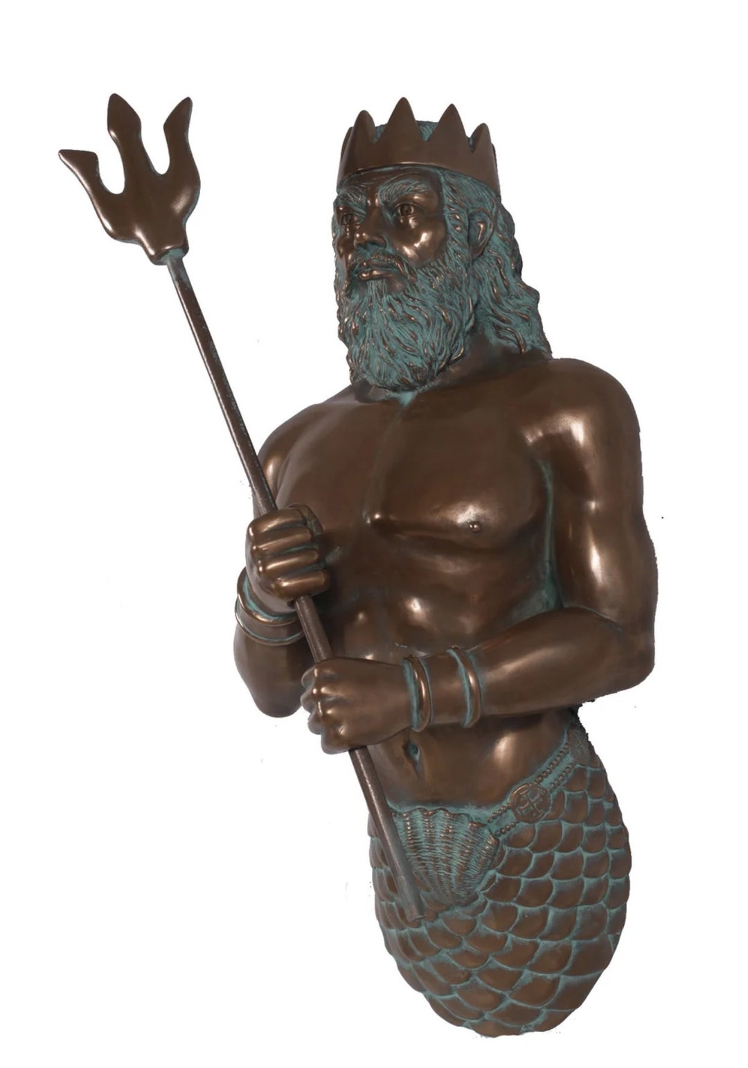 Neptune King of the Sea Large Wall Sculpture Poseidon With Trident ...