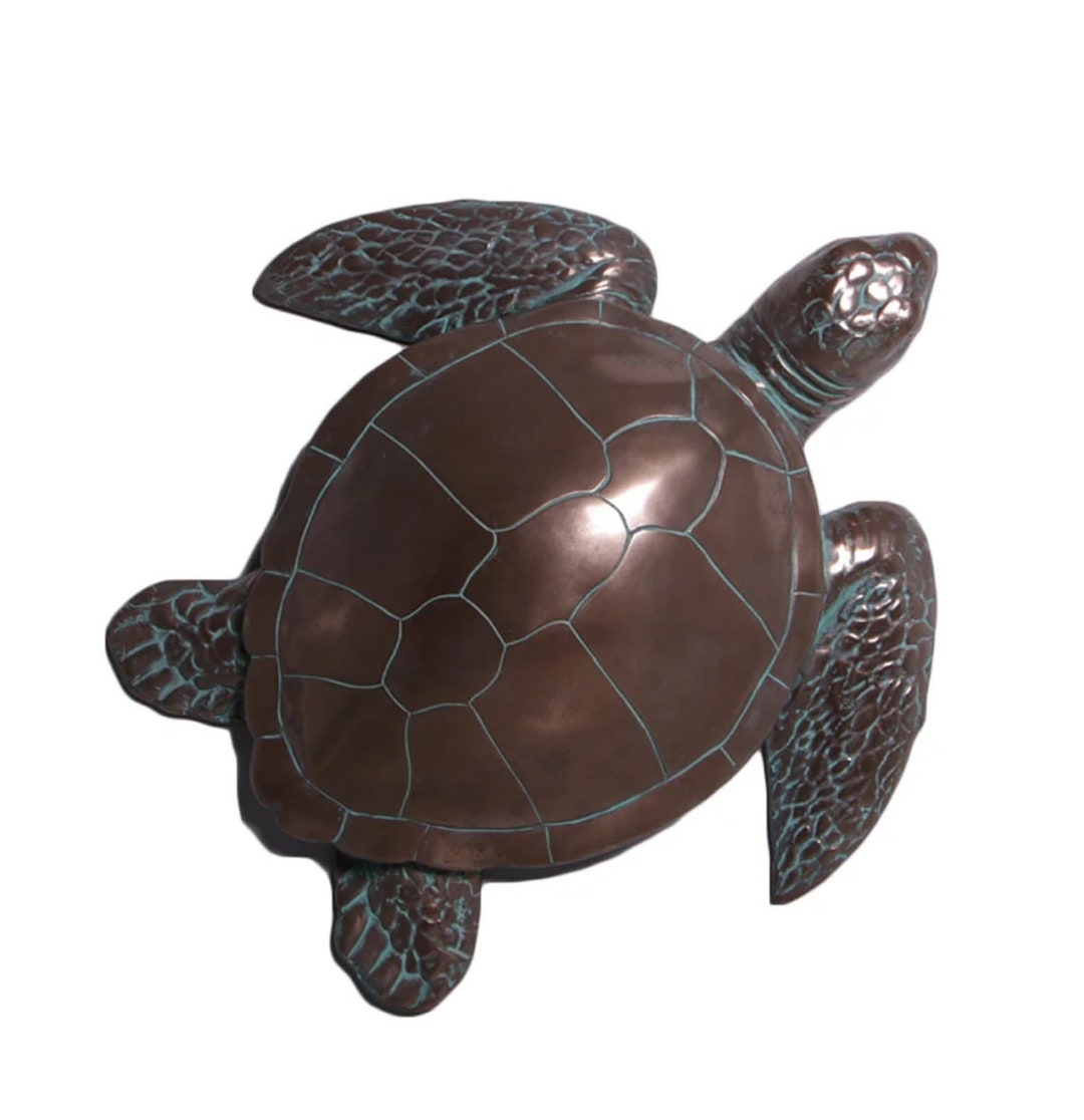 Sea Turtle Wall Mount Large Sculpture Verde Bronze - Etsy