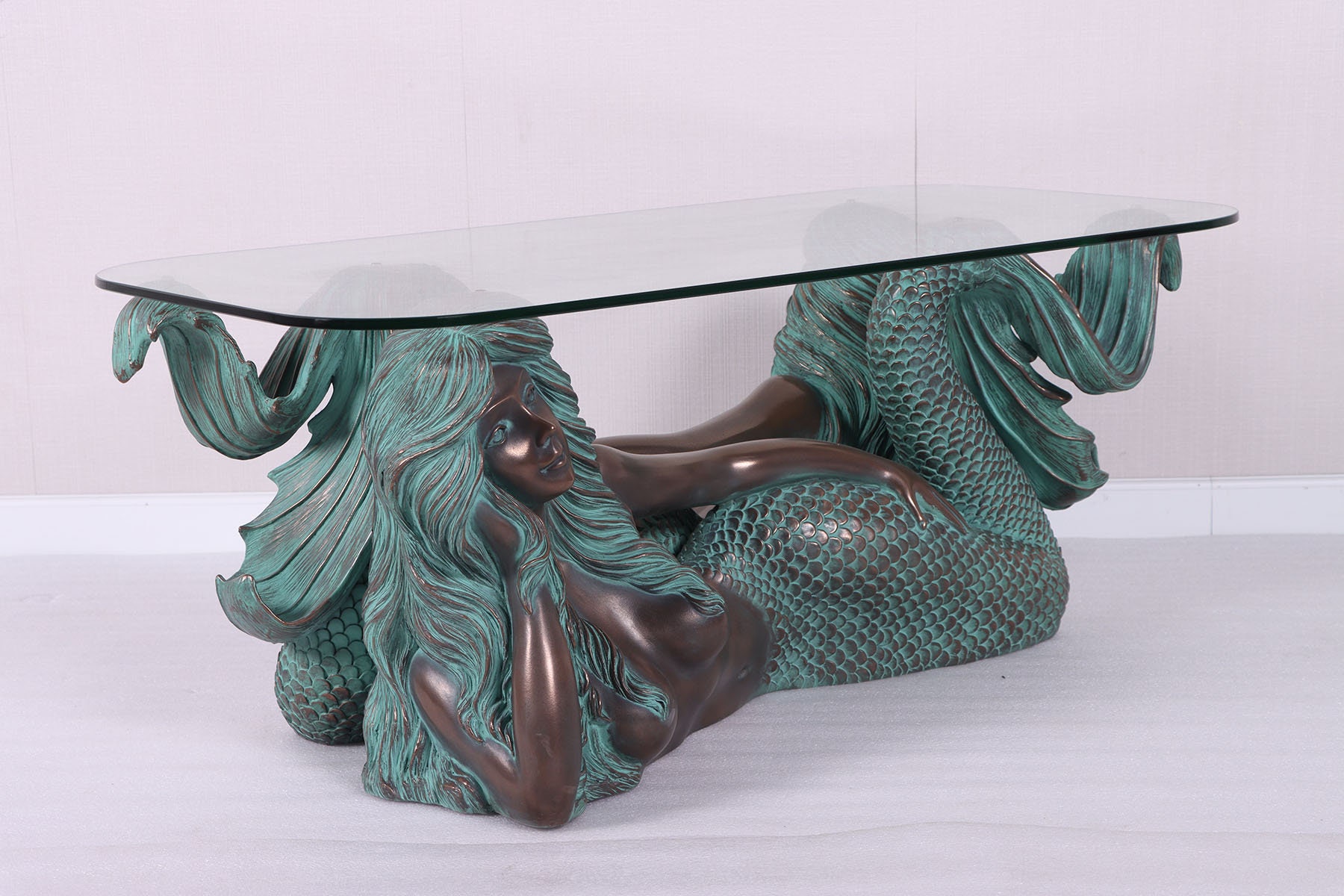 Mermaid Twins LARGE Coffee Table in Verde Bronze Finish - Etsy