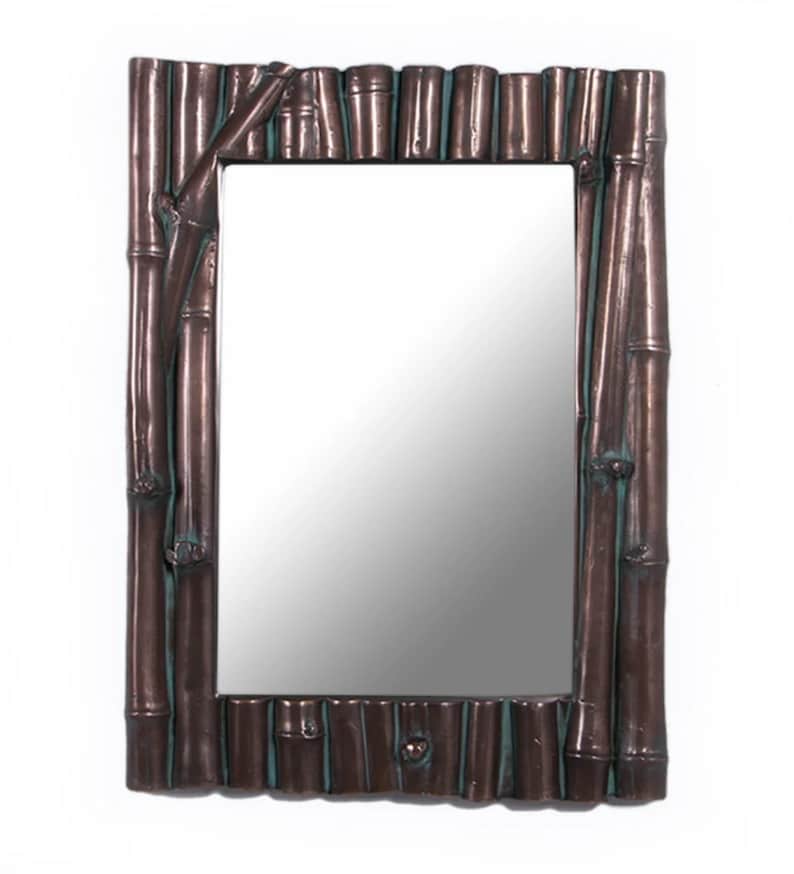 Sculpted Bamboo Wall Mirror Verde Bronze - Etsy
