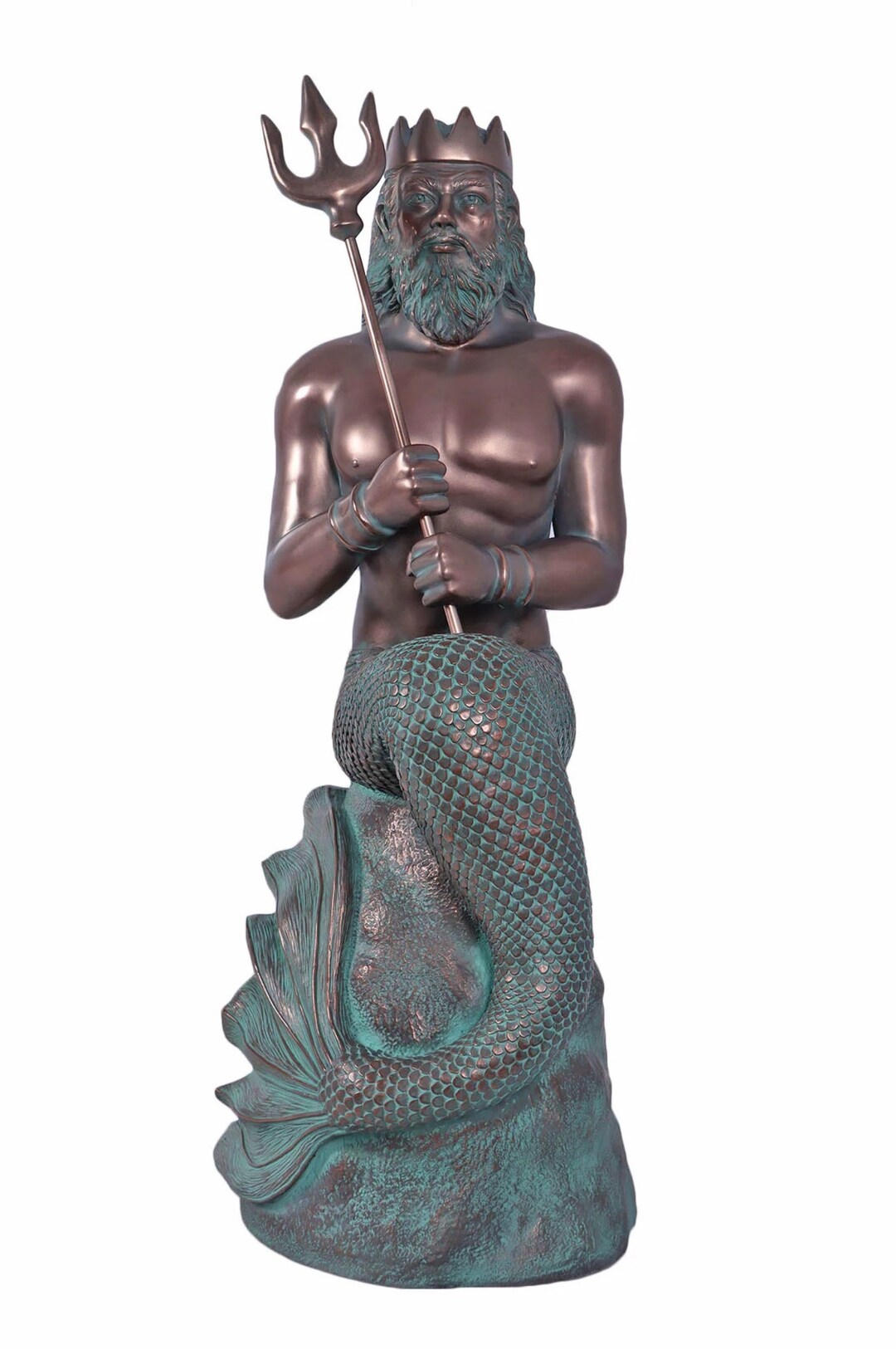 Neptune on a Rock Verde Bronze - Etsy