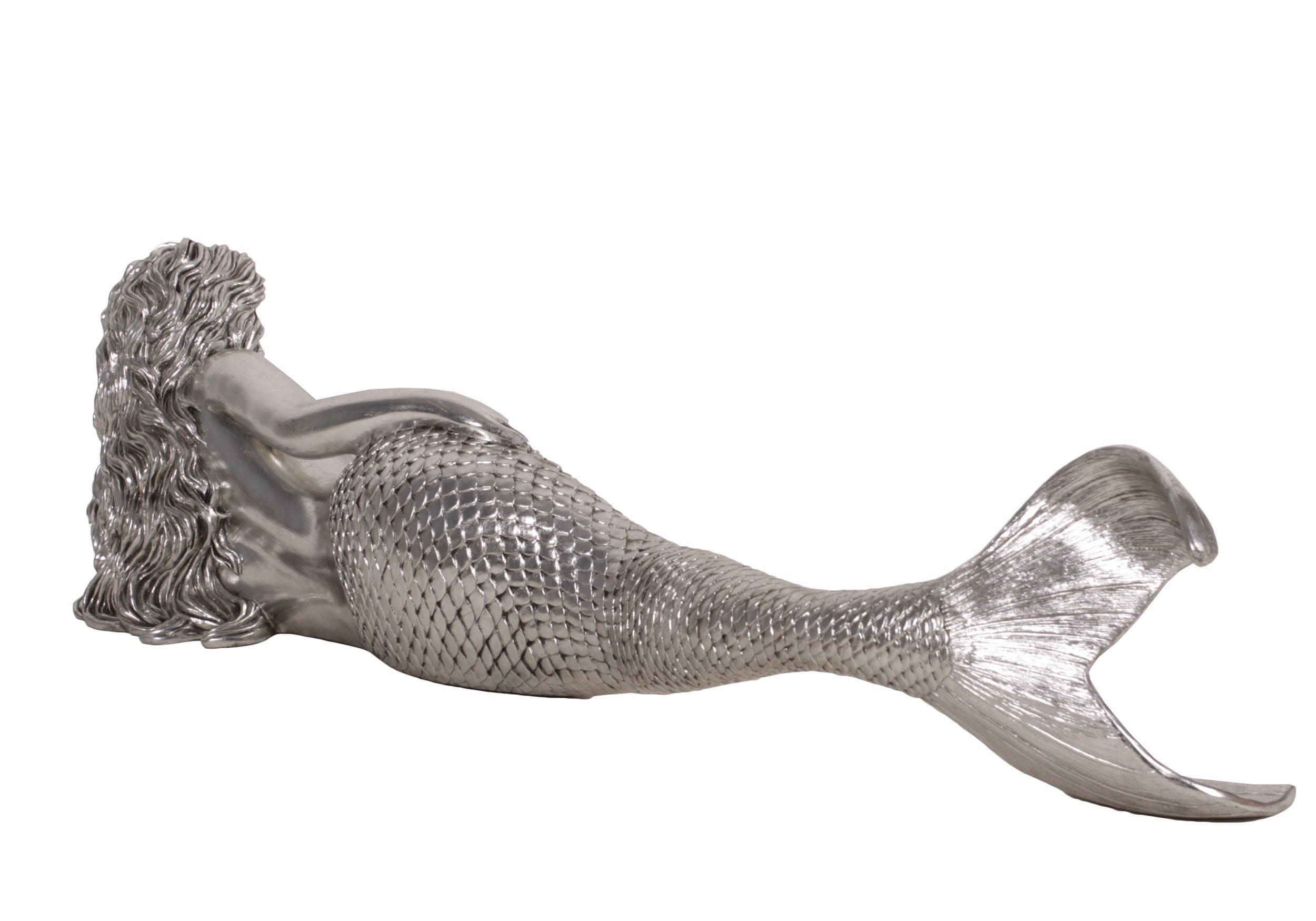 Sindee Lying Mermaid Large 5ft Statue Ocean Goddess Sculpture silver ...