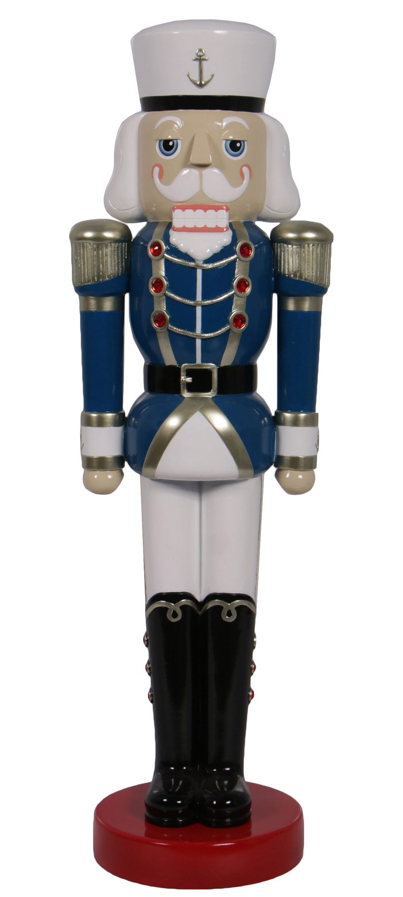 Nutcracker Nautical Captain With Embossed Gold Anchors 4'H - Etsy
