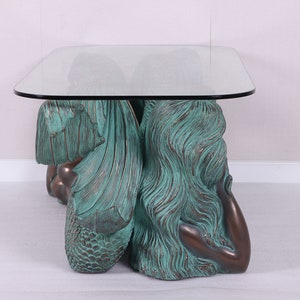 Mermaid Sisters LARGE Coffee Table in Verde Bronze Finish 44"l X 22"w X ...
