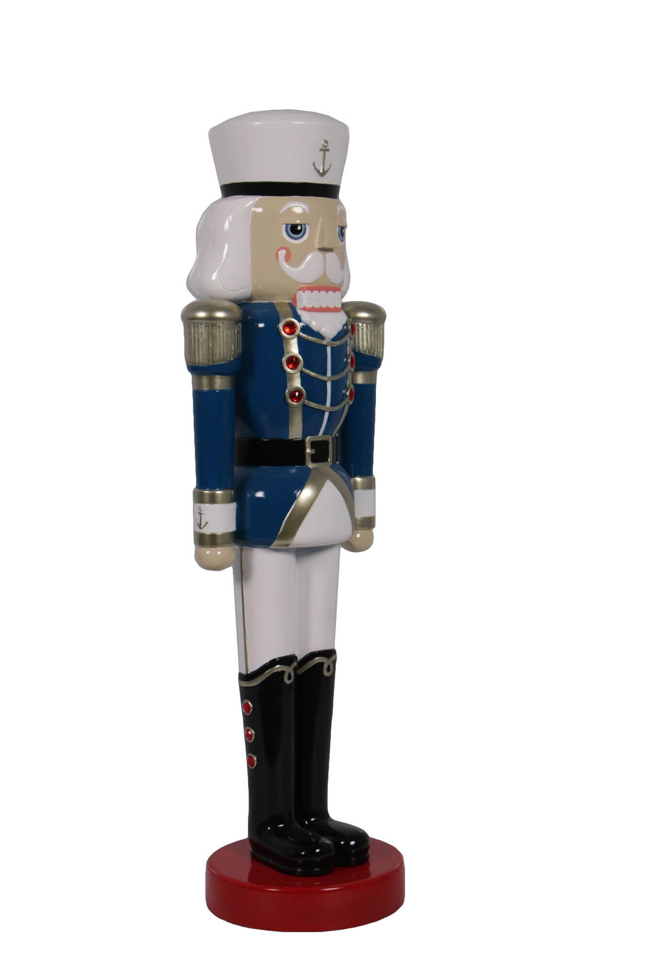 Nutcracker Nautical Captain With Embossed Gold Anchors 4'H - Etsy