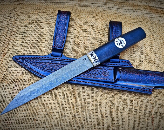Viking Knife (seax). Crucible Steel Knife. Wootz Steel Knife - Etsy