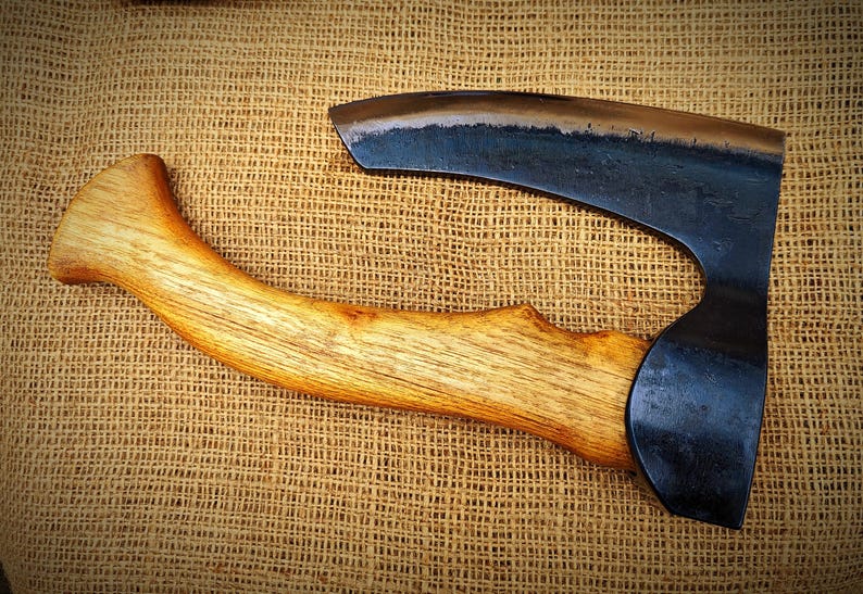 Forged Stitching Axe: High-carbon Steel, Embossed Leather Scabbard - Etsy