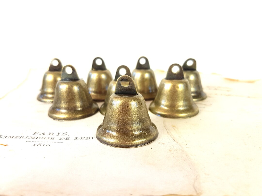 8 Bells, Set of 8 Brass Colored Iron Metal Witch Bells, Bell Supplies ...