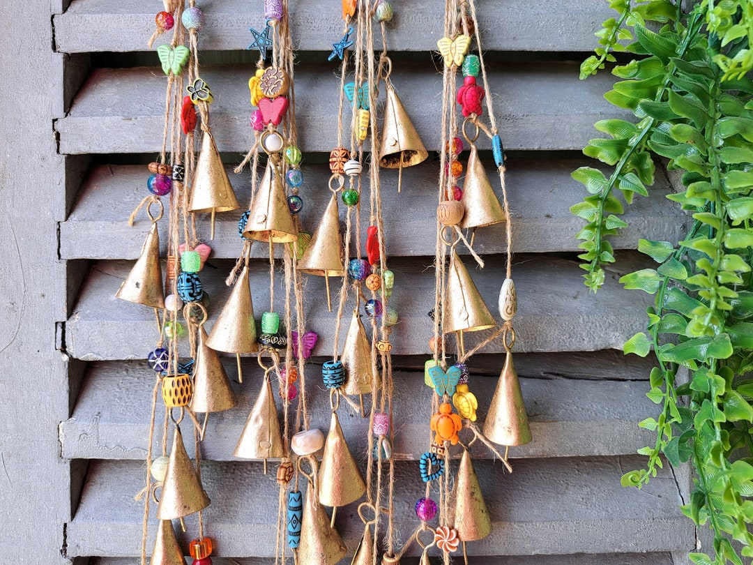 Full Windchime Witch Bells With Ethnic Whimsical Boho Beads, Fantasy ...