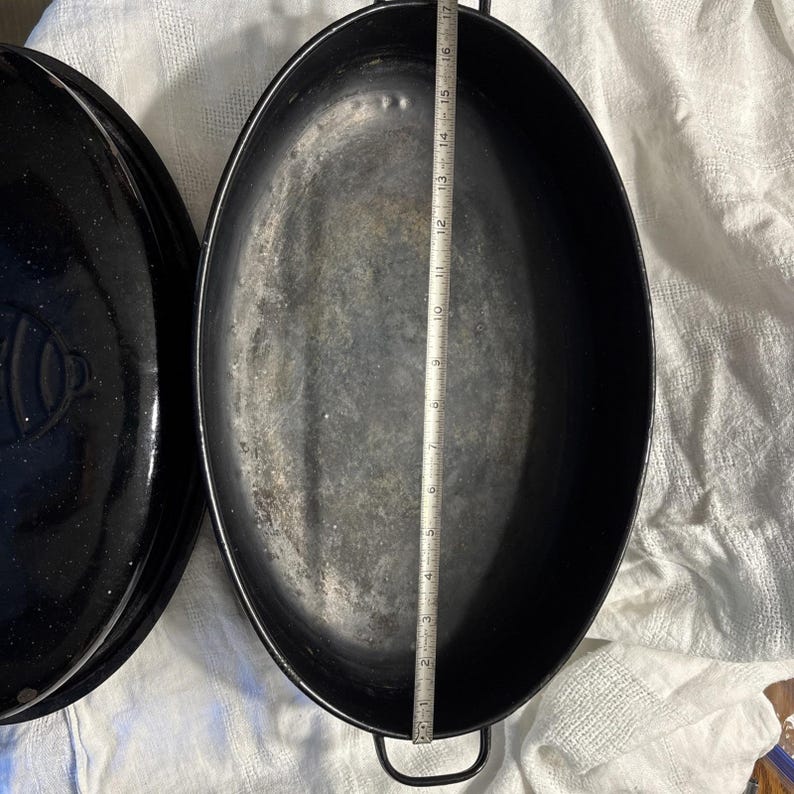 Original Vintage BEL MONT Roasted Roasting Pan Cookware Enamelware ...