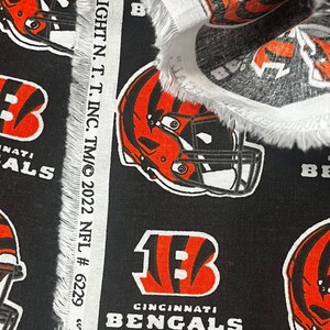 1/2 Yard Cincinnati Bengals 100% Cotton Fabric - Etsy