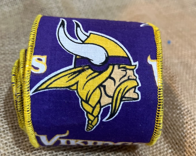 3 in Wide 3 Yds Long Wired Viking Ribbon. Purple and Yellow Minnesota ...