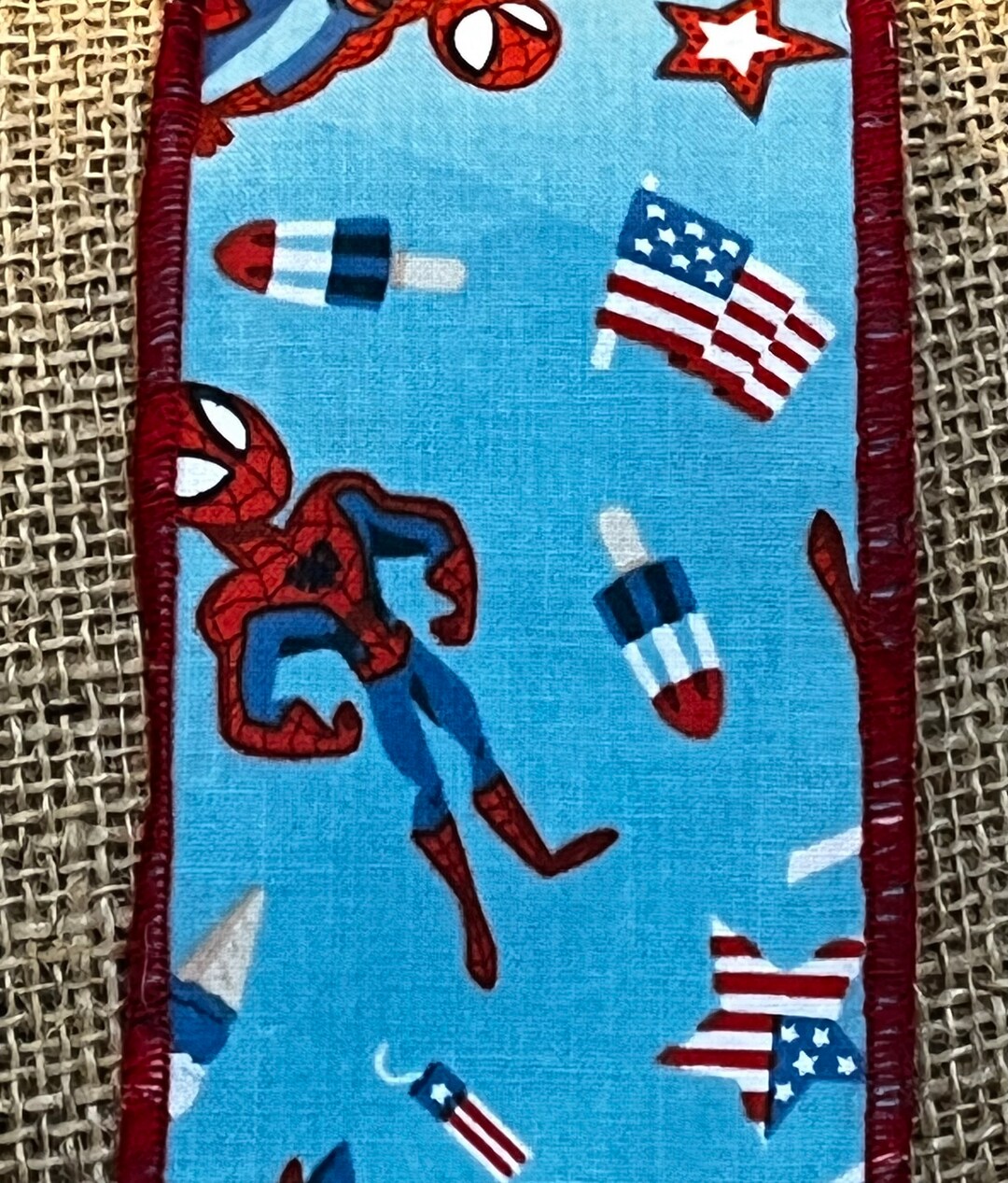 2.5 in Wide 17 Ft Long Spider Man Wired Ribbon 4 Th of July Rockets ...