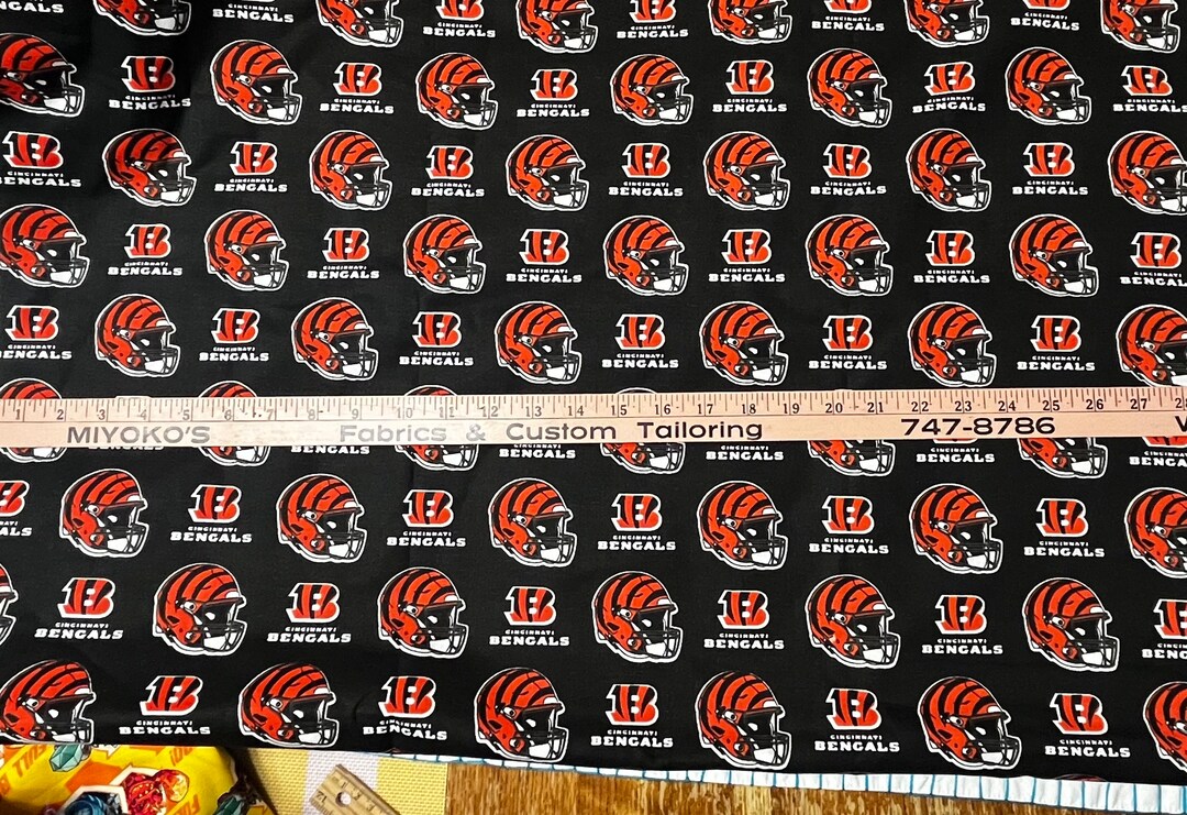 1/2 Yard Cincinnati Bengals 100% Cotton Fabric - Etsy