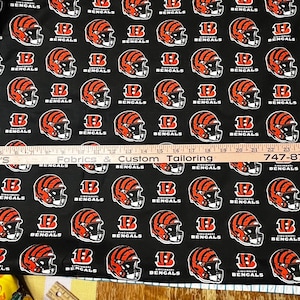 1/2 Yard Cincinnati Bengals 100% Cotton Fabric - Etsy