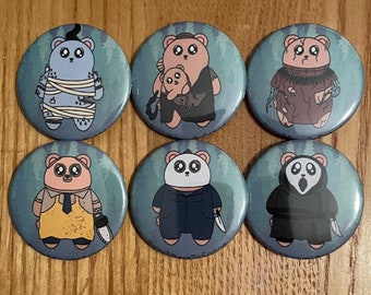 DBD Chibi Killer Buttons SLASHER Pins Halloween Badges Pinback - Etsy