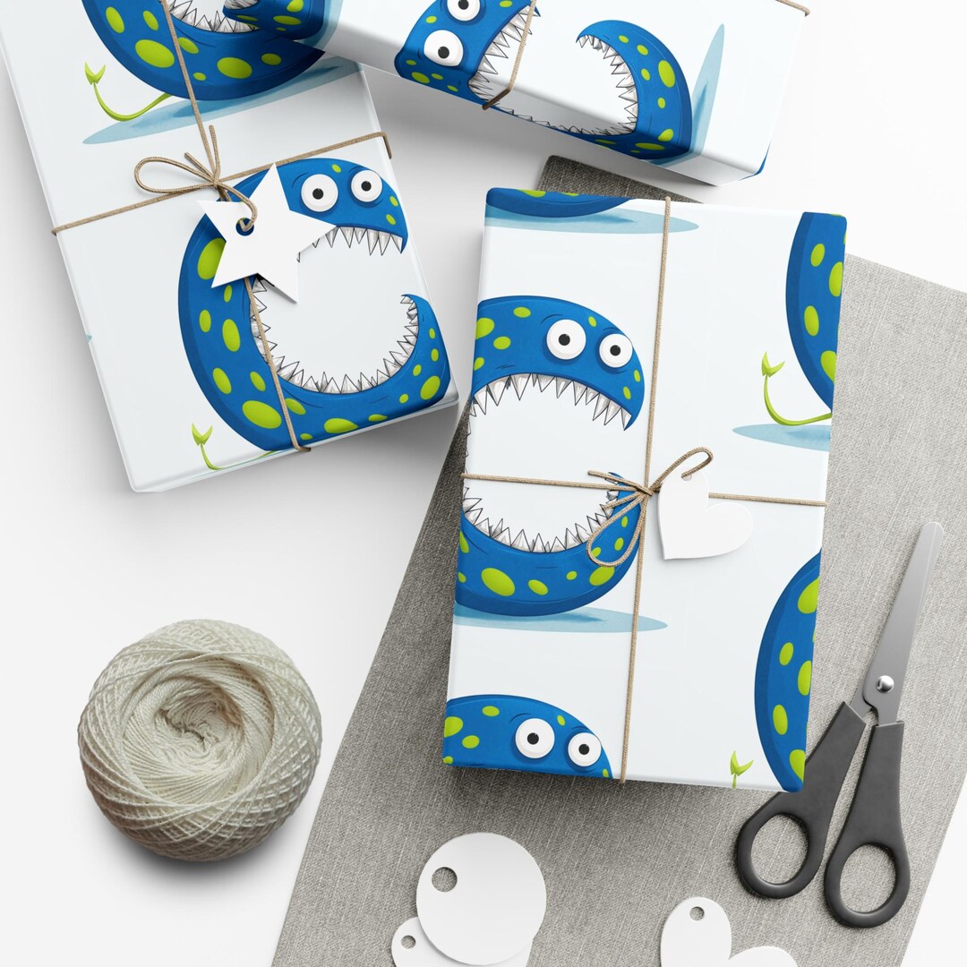 Colorful Monster Gift Wrap Papers, Fun Wrapping Paper for Kids ...