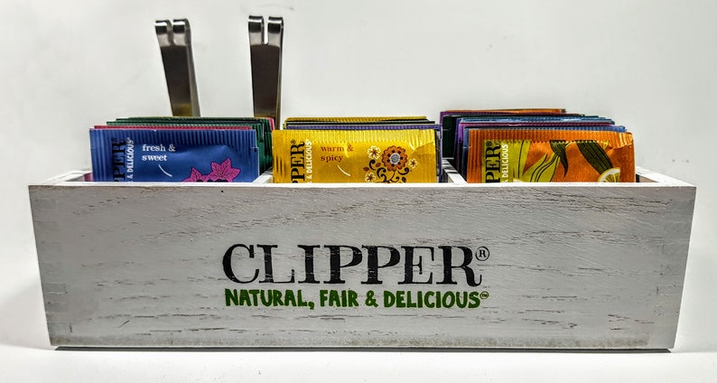 Clipper Tea Stand Box With 100 Assorted Fairtrade Enveloped Tea Bags ...