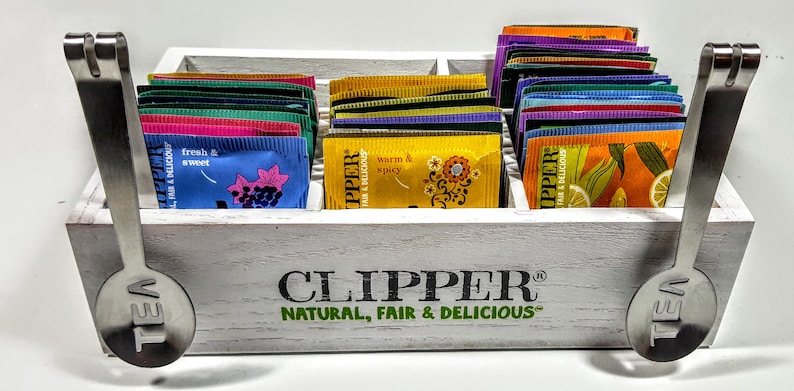 Clipper Tea Stand Box With 100 Assorted Fairtrade Enveloped Tea Bags ...