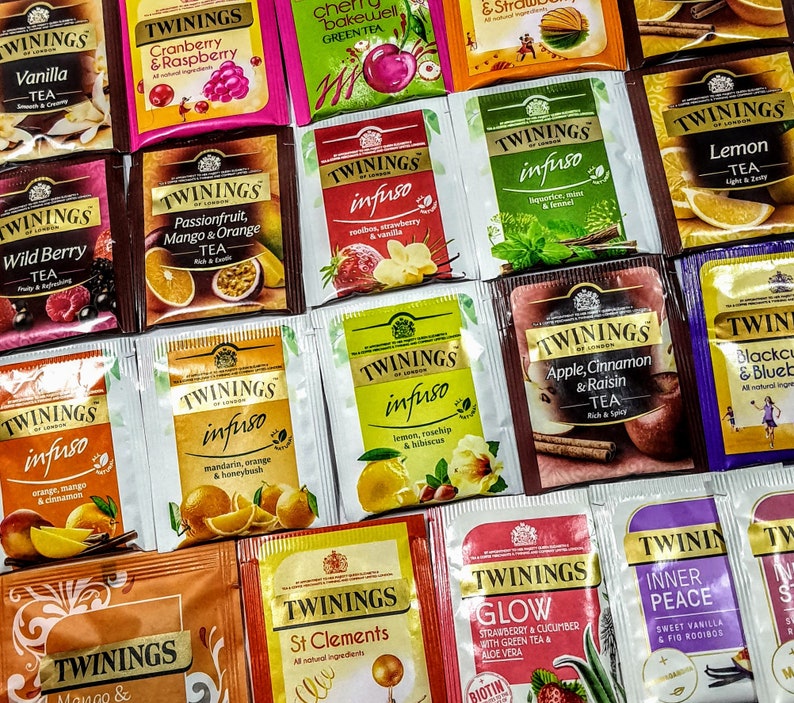 12 Compartment Tea Chest Box Caddy With 80 Twinings Enveloped Teabags ...