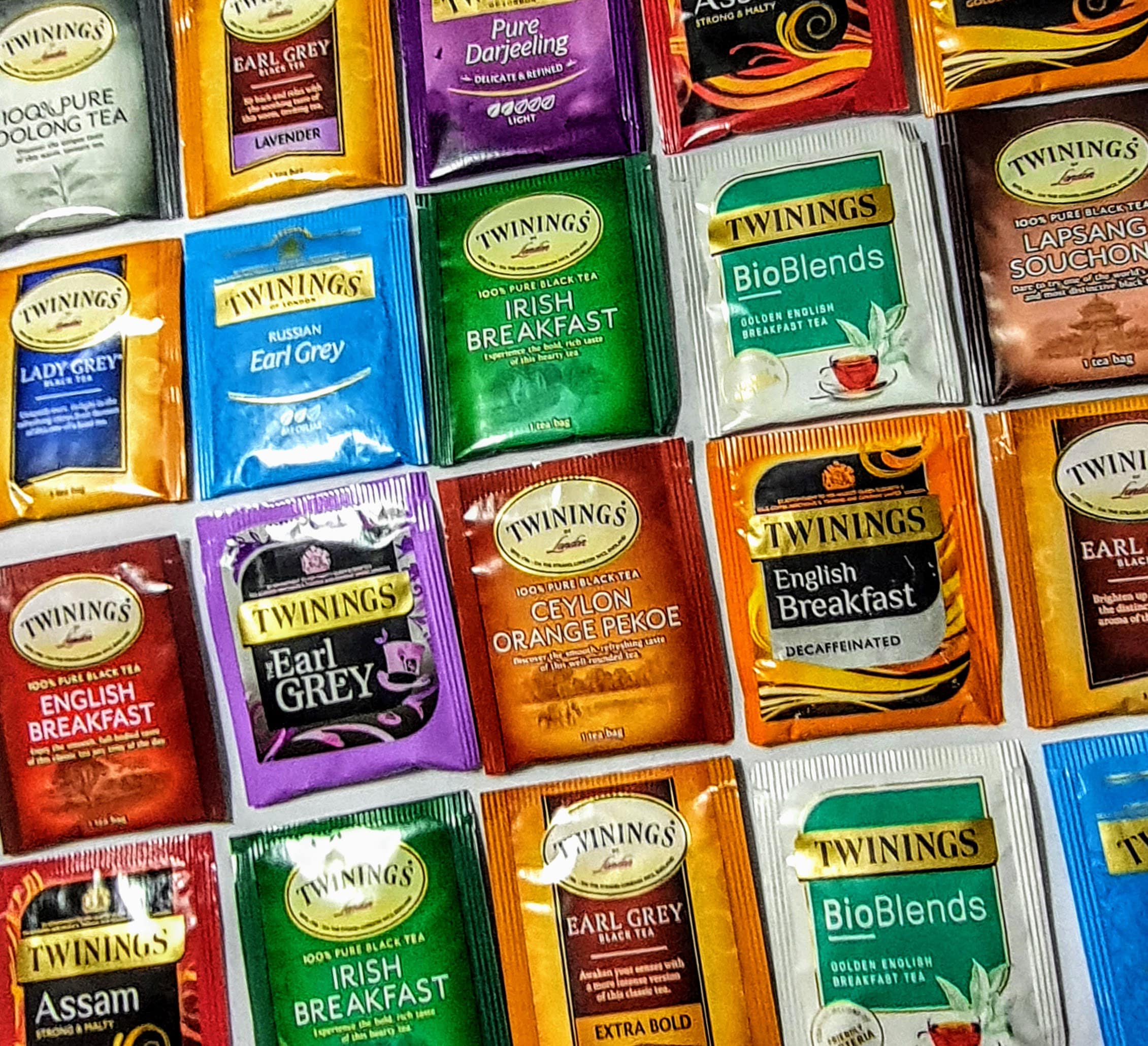 12 Compartment Tea Chest Box Caddy With 80 Twinings Enveloped Teabags ...