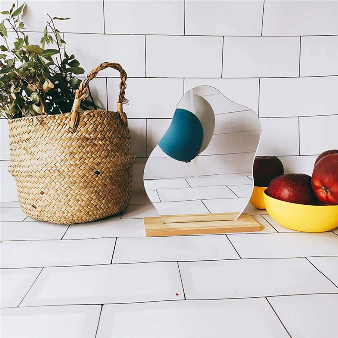 Artsy Mirror With Wooden Stand Decorative Acrylic Quirky - Etsy