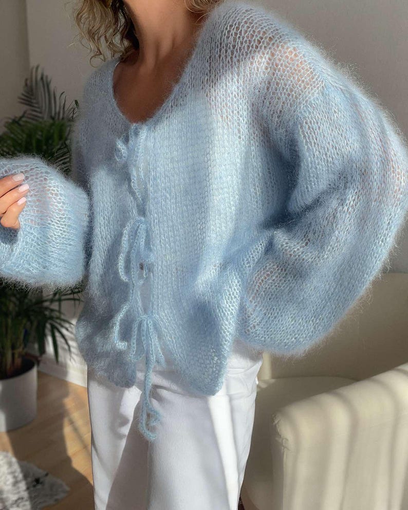 Mohair Cardigan Knitting Pattern: Bow Cardigan (english PDF) - Etsy