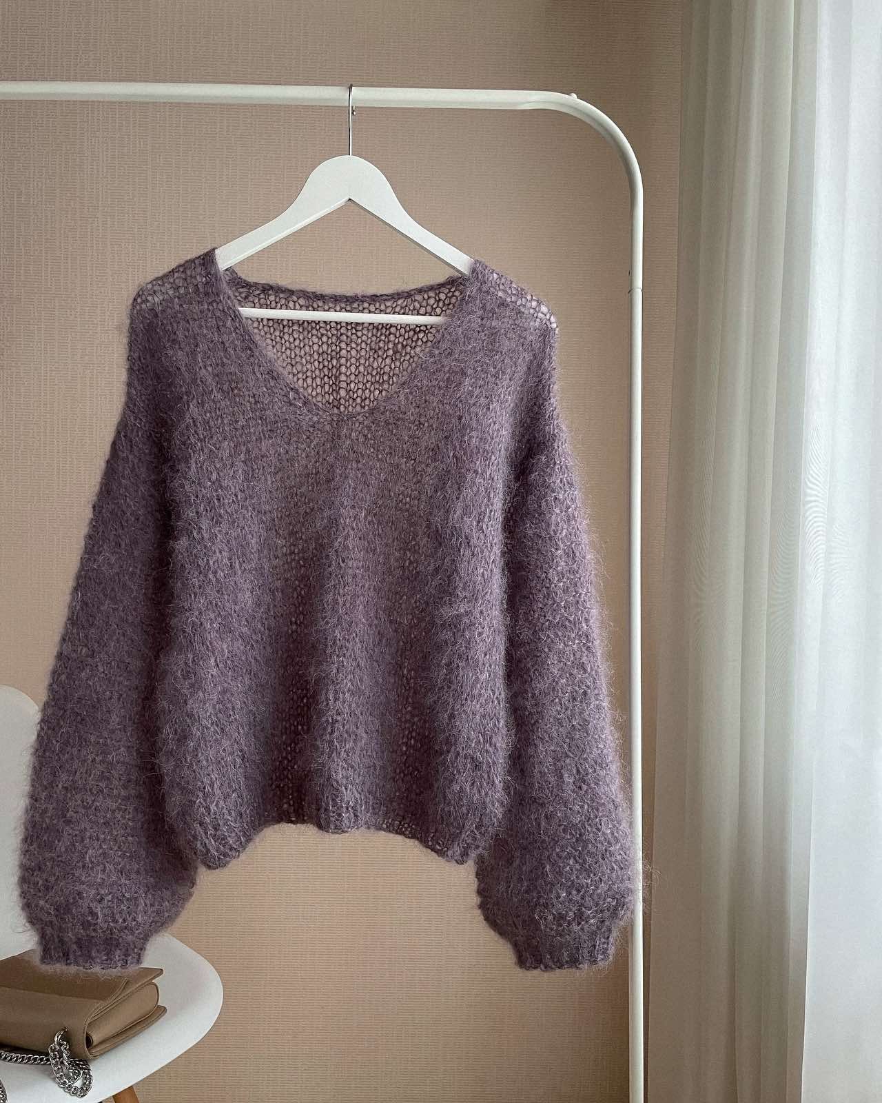 Knitting Pattern Sweater V Neck Knitting Pattern Mohair | Etsy
